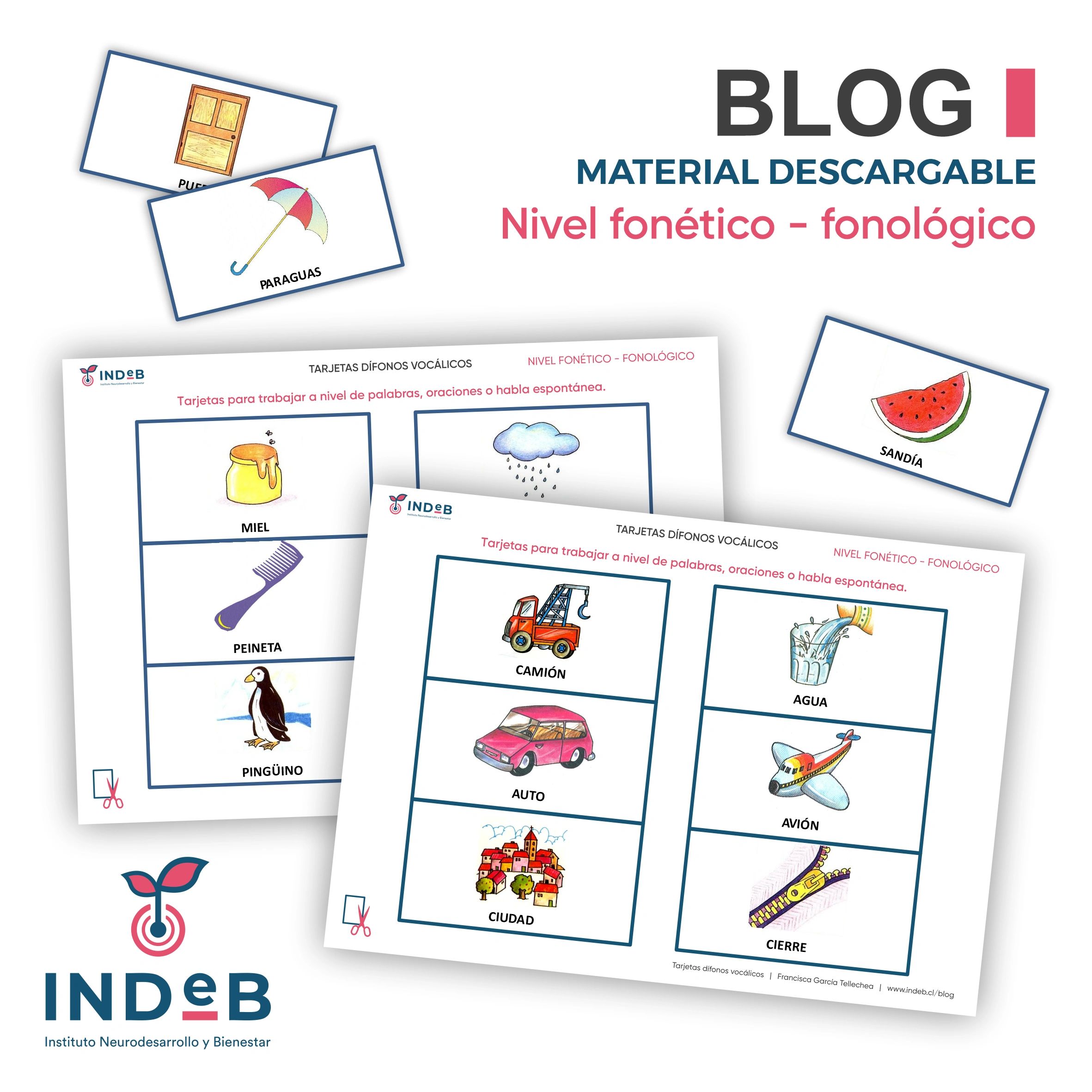 Tarjetas dífonos vocálicos